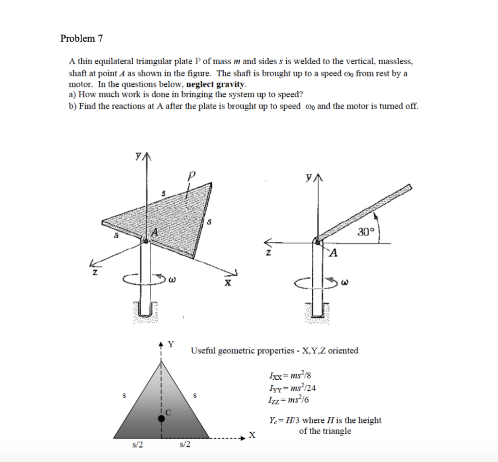 Solved Problem 7 A thin equilateral triangular plate P of | Chegg.com