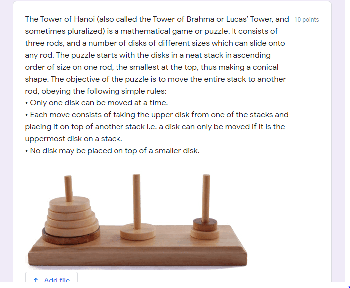 Solved The Tower of Hanoi (also called the Tower of Brahma | Chegg.com