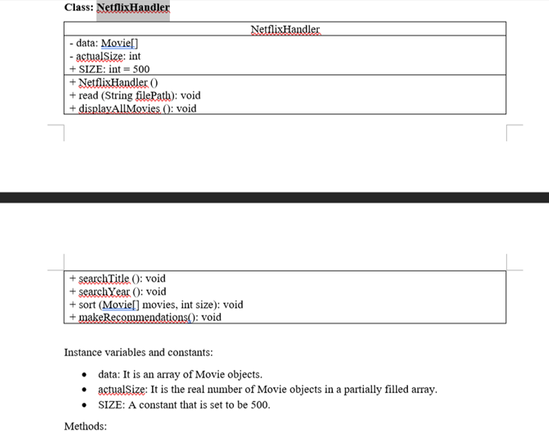 Solved Java Program : there is a netflix.csv file just the | Chegg.com
