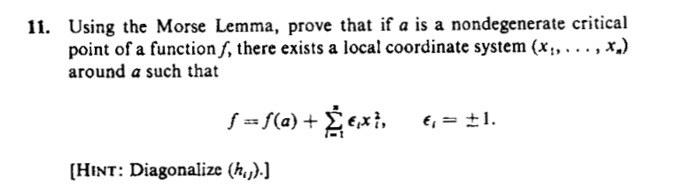11. Using the Morse Lemma, prove that if a is a | Chegg.com