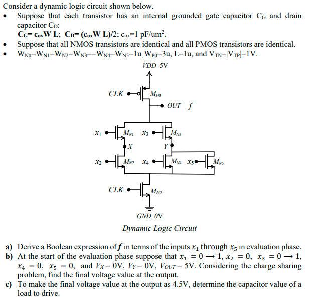 Solved Consider a dynamic logic circuit shown below. Suppose | Chegg.com