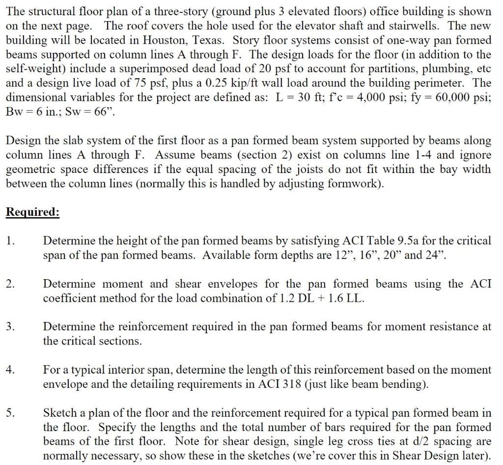 The structural floor plan of a three-story (ground | Chegg.com