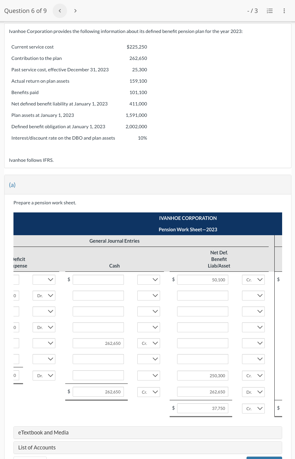Solved Prepare a pension work sheet. (a) Prepare a pension | Chegg.com