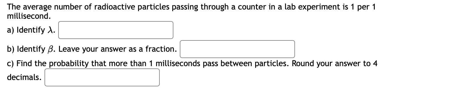 Solved The average number of radioactive particles passing | Chegg.com