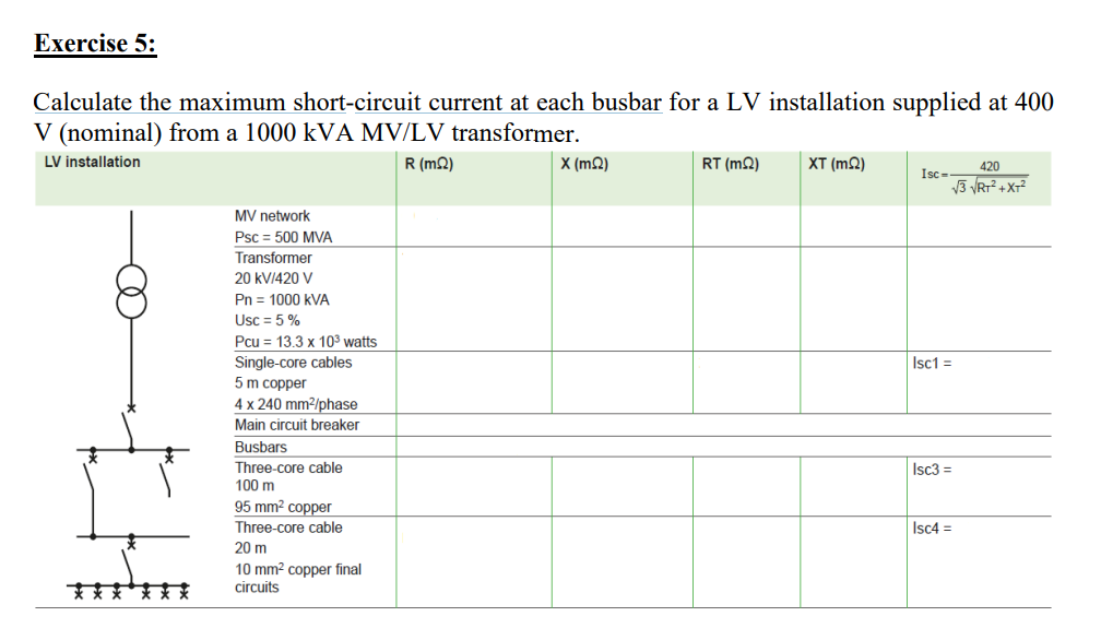 Solved Calculate the maximum short-circuit current at each | Chegg.com