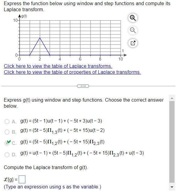 Solved Express the function below using window and step | Chegg.com
