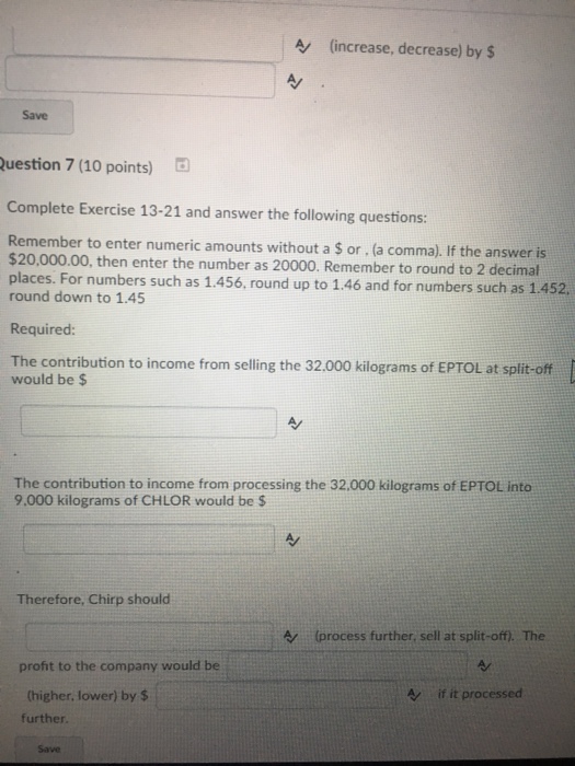 Solved Increase Decrease By Save Uestion 7 10 Points 2423