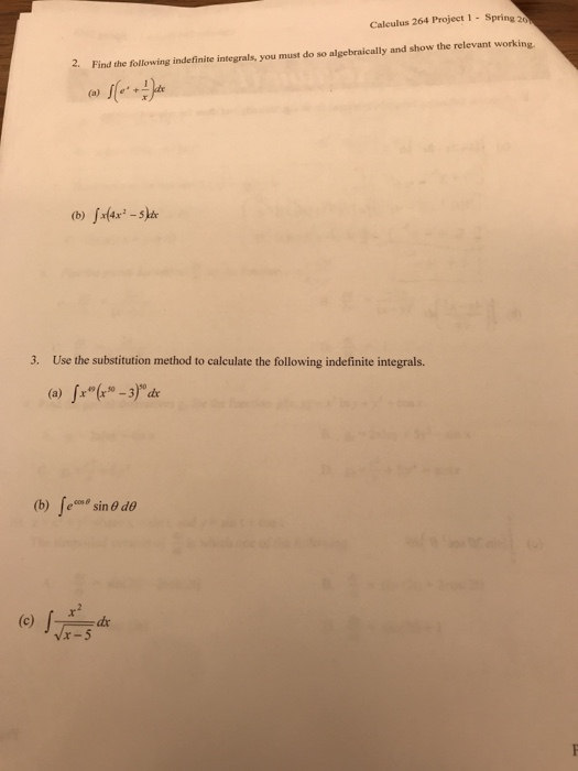 Solved Calculus 264 Project 1 Spring 2019 Math 264- Project | Chegg.com