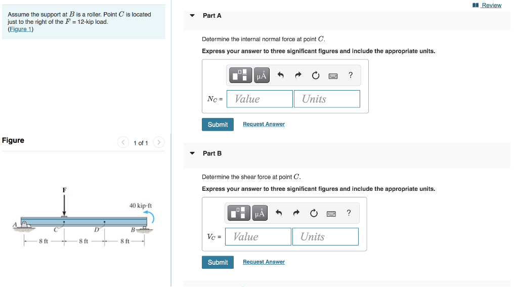 Solved Review Part A Assume the support at B is a roller. | Chegg.com