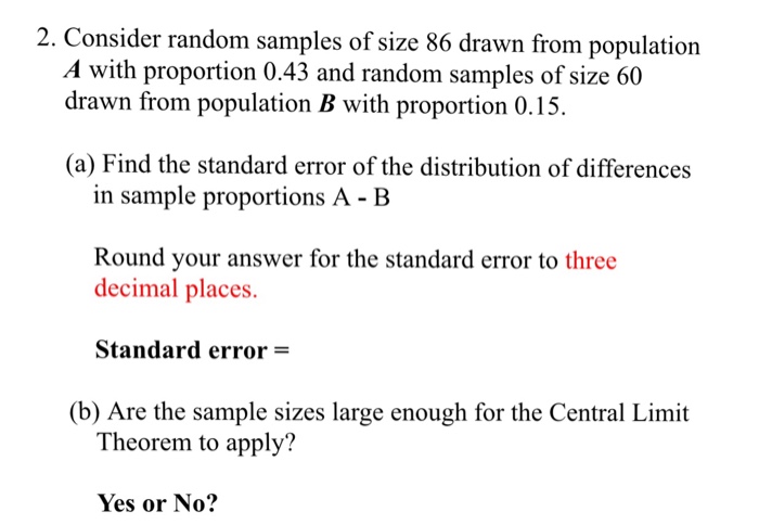 Solved consider random samples of size 86 ﻿drawn from | Chegg.com