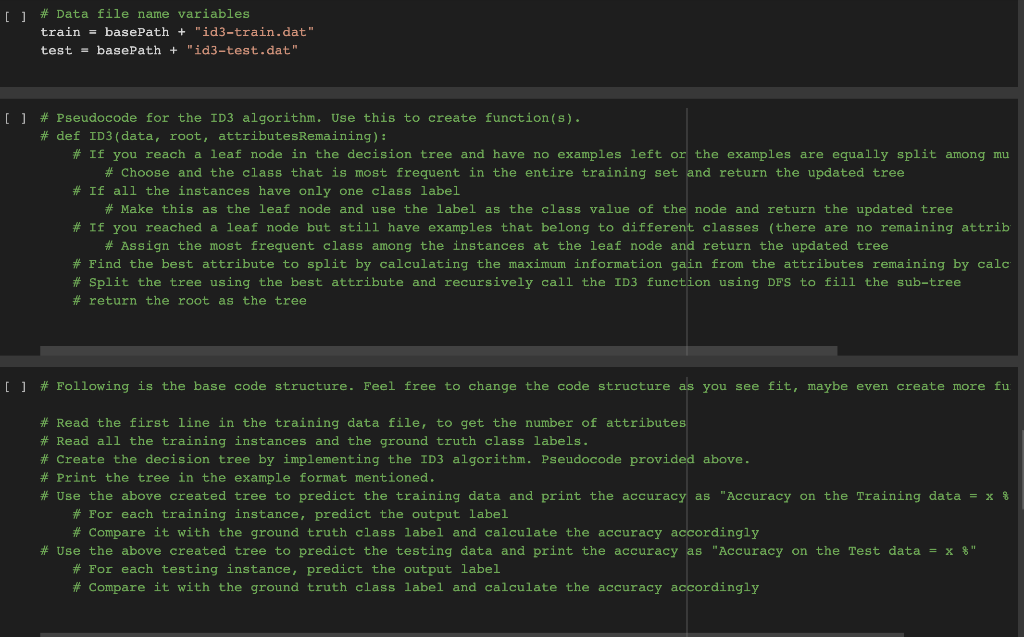 Solved ID3 Decision Tree In this section, you will implement | Chegg.com