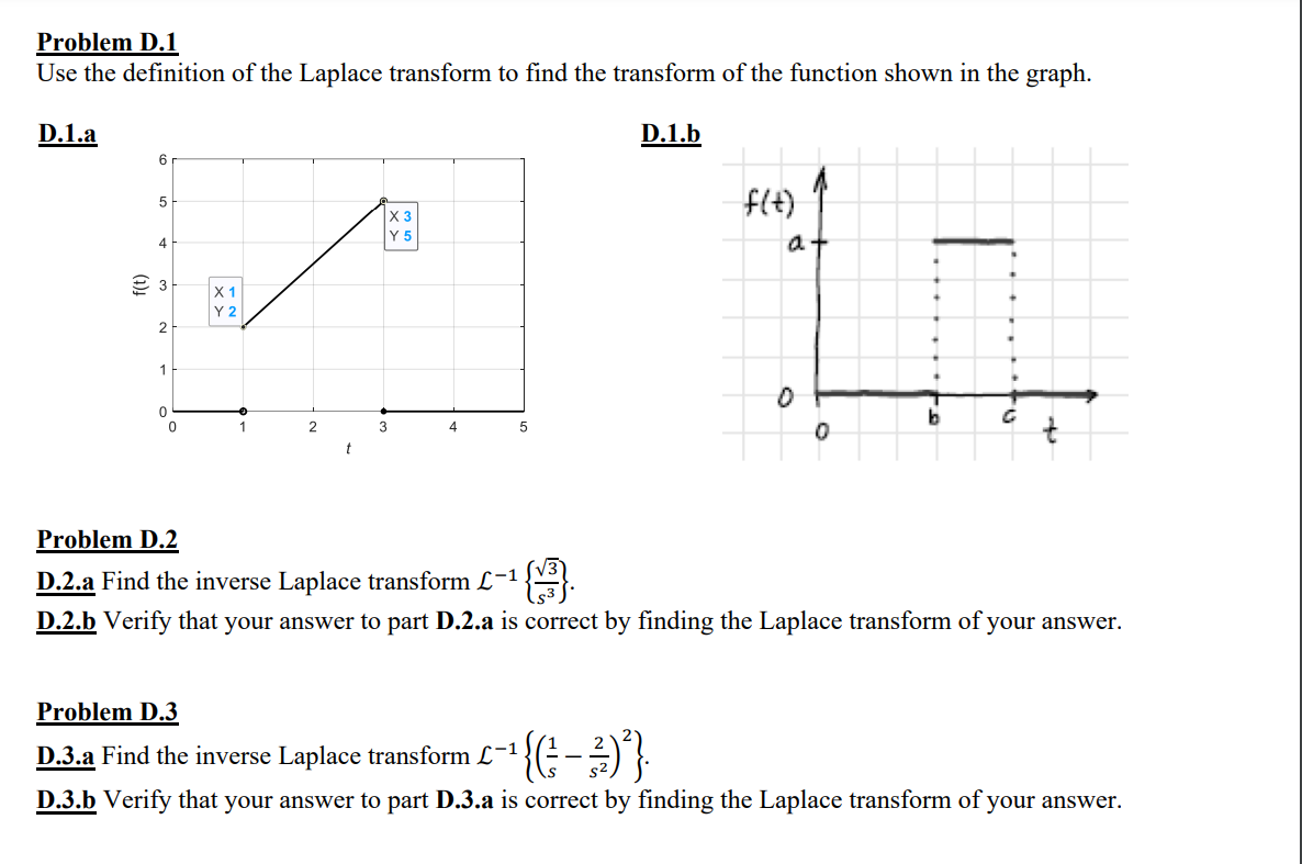 Solved Problem D 1 Use The Definition Of The Laplace