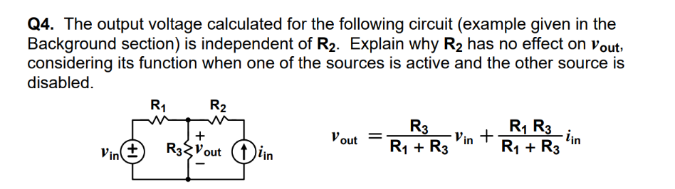 Solved Q4. ﻿The output voltage calculated for the following | Chegg.com
