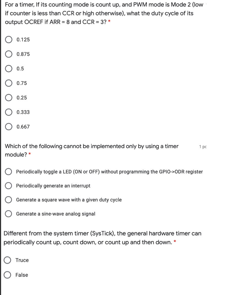 Solved For a timer, If its counting mode is count up, and | Chegg.com