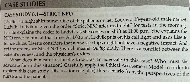 Solved CASE STUDY 8.1-STRICT NPO Lisette is a night shift | Chegg.com