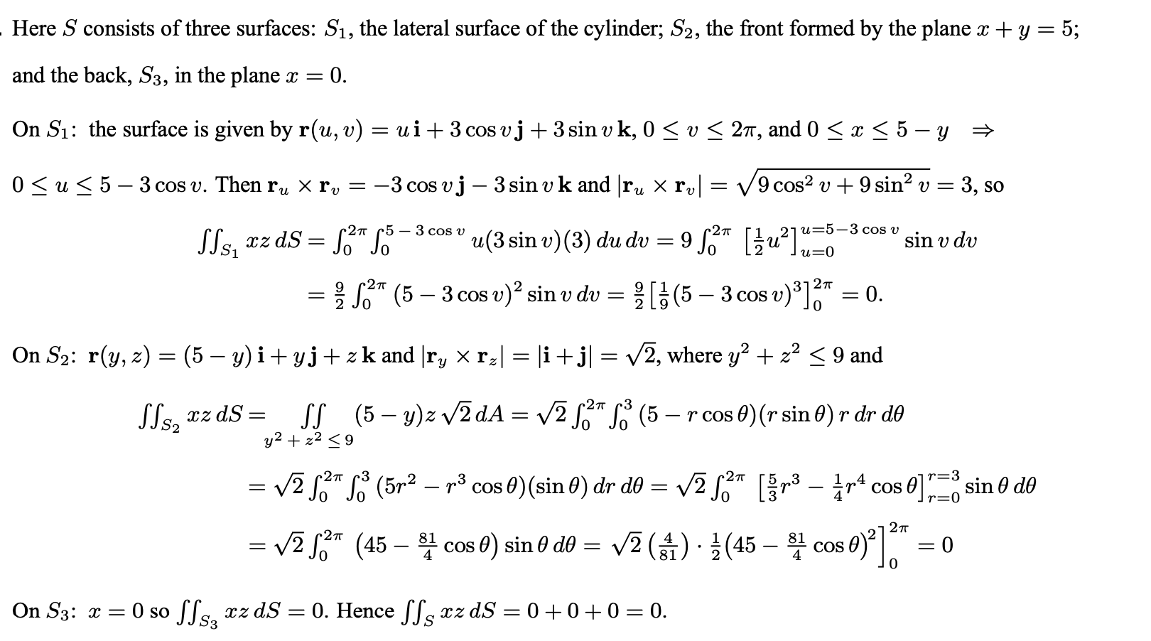 Solved follow the example of the surface integral and apply | Chegg.com