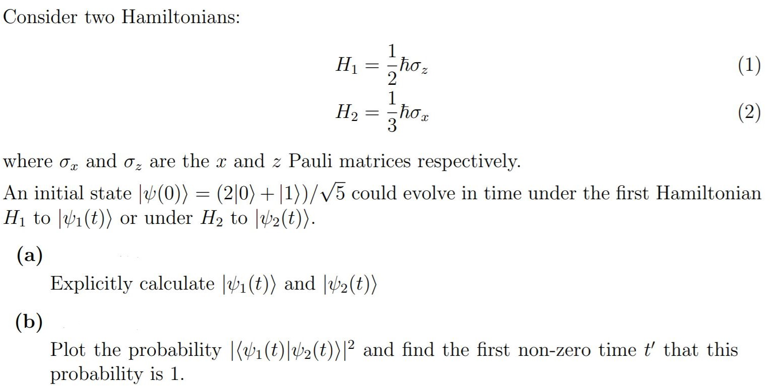 Solved |1> and |2> are the basis states. The answer is in | Chegg.com