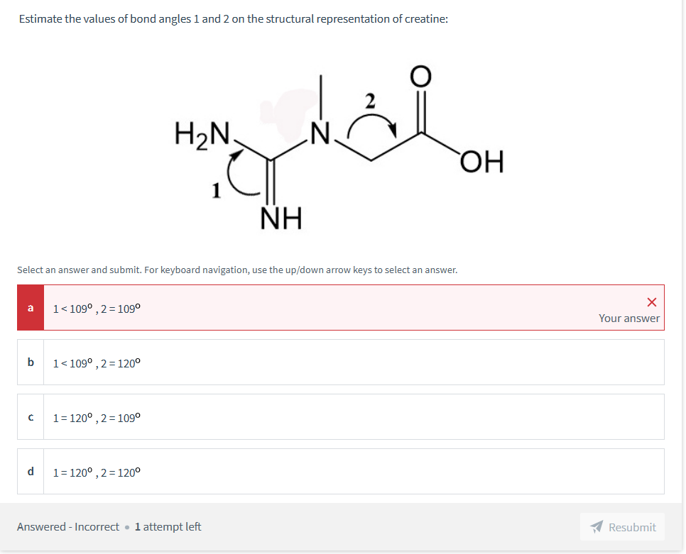 Solved Estimate the values of bond angles 1 and 2 on the | Chegg.com
