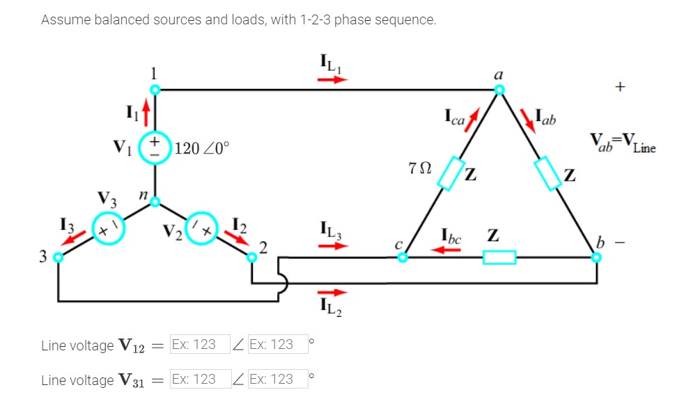 Solved Assume balanced sources and loads, with 1-2-3 phase | Chegg.com
