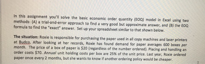 In This Assignment Youll Solve The Basic Economic 8144
