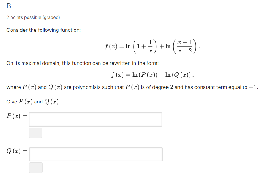 Solved \r\n\r\nC 3 points possible (graded) Rewrite the | Chegg.com