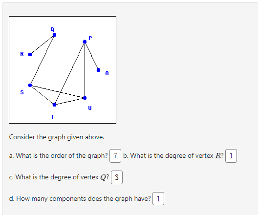 Solved Consider the graph given above.a. ﻿What is the order | Chegg.com