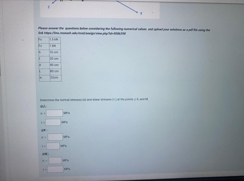 Solved The post shown in the figure below, consists of an L | Chegg.com