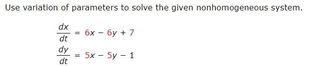 Solved Use variation of parameters to solve the given | Chegg.com