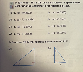 Solved In Exercises 19 to 22 , use a calculator to | Chegg.com