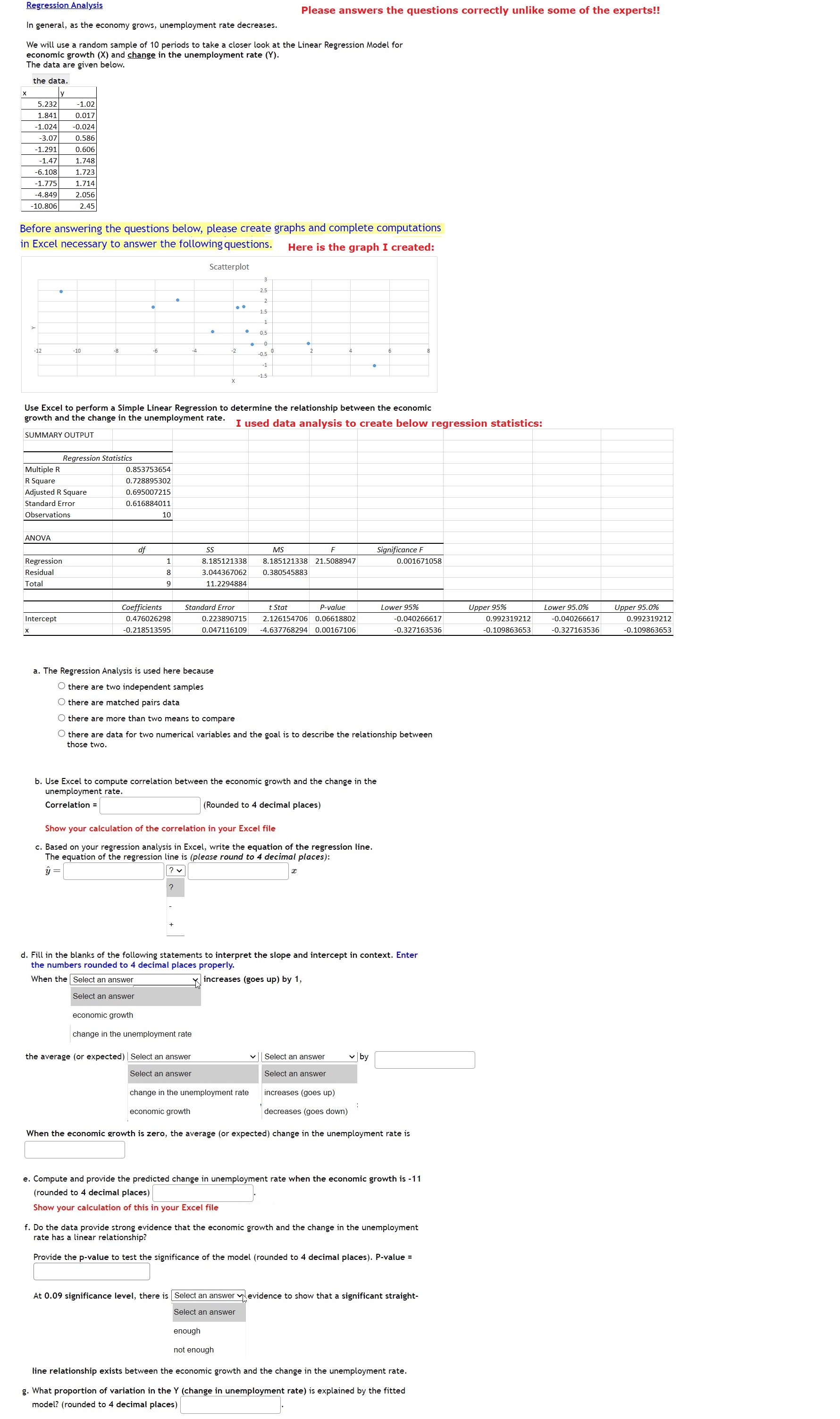 Solved Regression Analysis Please answers the questions | Chegg.com