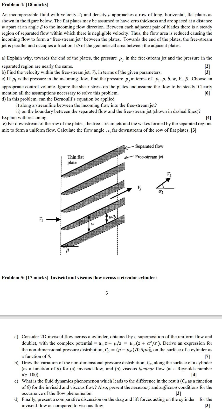 Solved Problem 4: [18 marks] An incompressible fluid with | Chegg.com