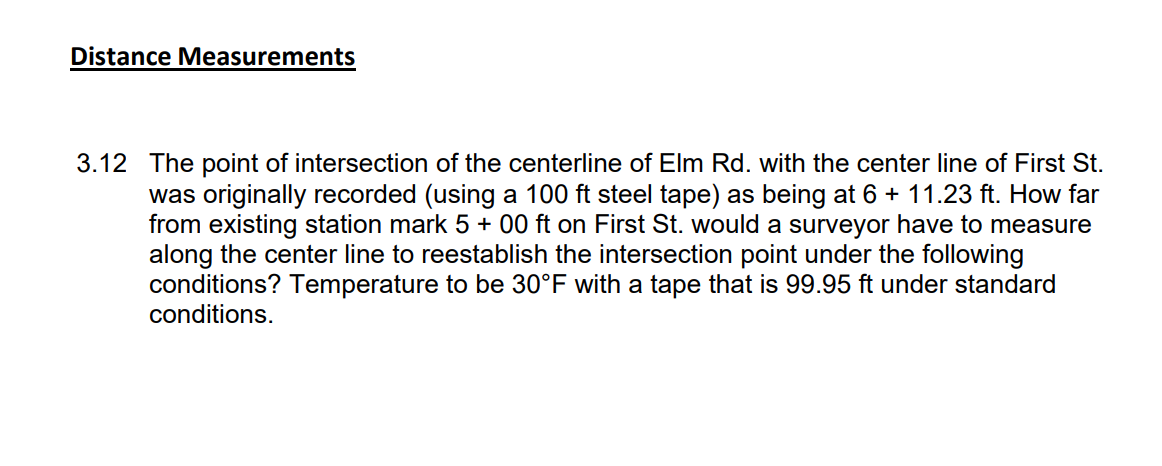 Solved 12 The point of intersection of the centerline of Elm | Chegg.com