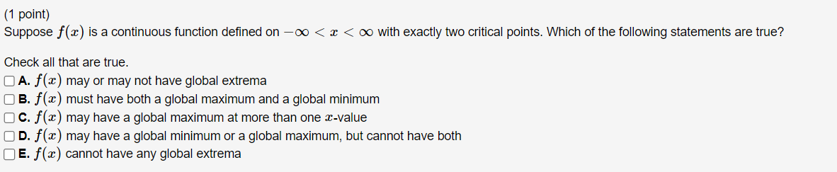 Solved Suppose f(x) is a continuous function defined on −∞ | Chegg.com