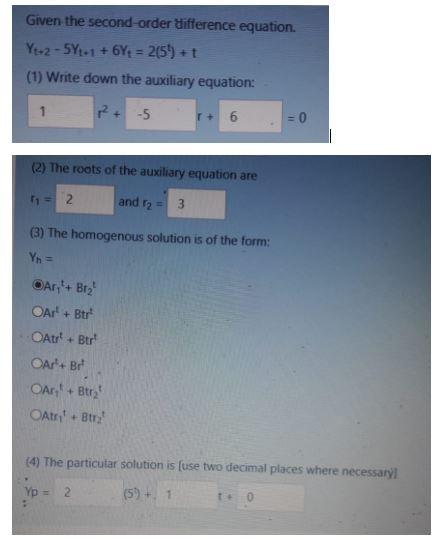 Solved Given the second-order difference equation. | Chegg.com