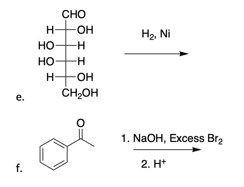 Solved CHO H -ОН НО. -H НО -H H2, Ni H Н -OH CH2OH e. 1. | Chegg.com