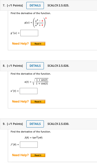 Solved 7. [-/1 Points] DETAILS SCALC9 2.5.025. Find the | Chegg.com