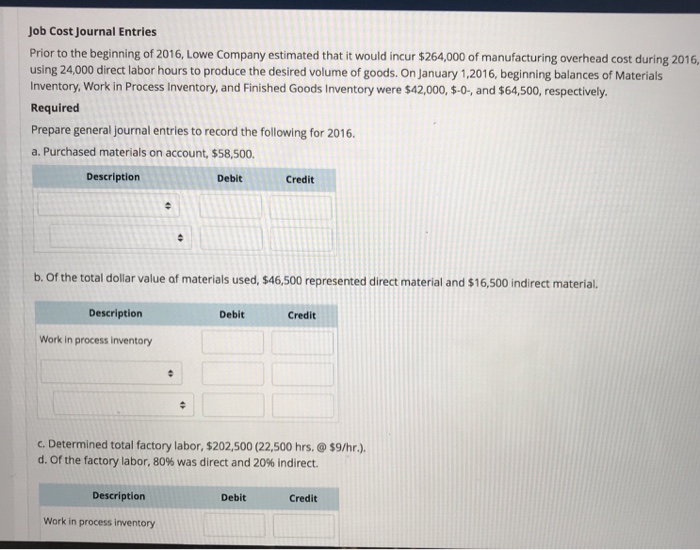 Solved Job Cost Journal Entries Prior to the beginning of | Chegg.com