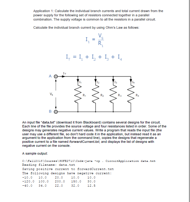 Solved Application 1: Calculate the individual branch | Chegg.com