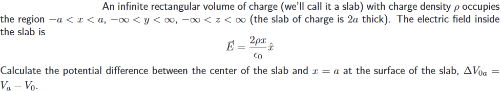 Solved An infinite rectangular volume of charge (we'll call | Chegg.com