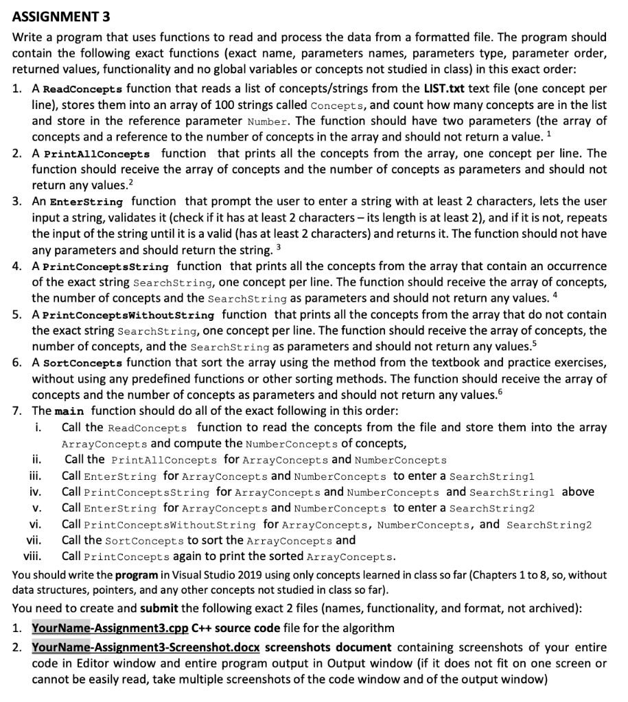 Solved ASSIGNMENT 3 Write a program that uses functions to | Chegg.com
