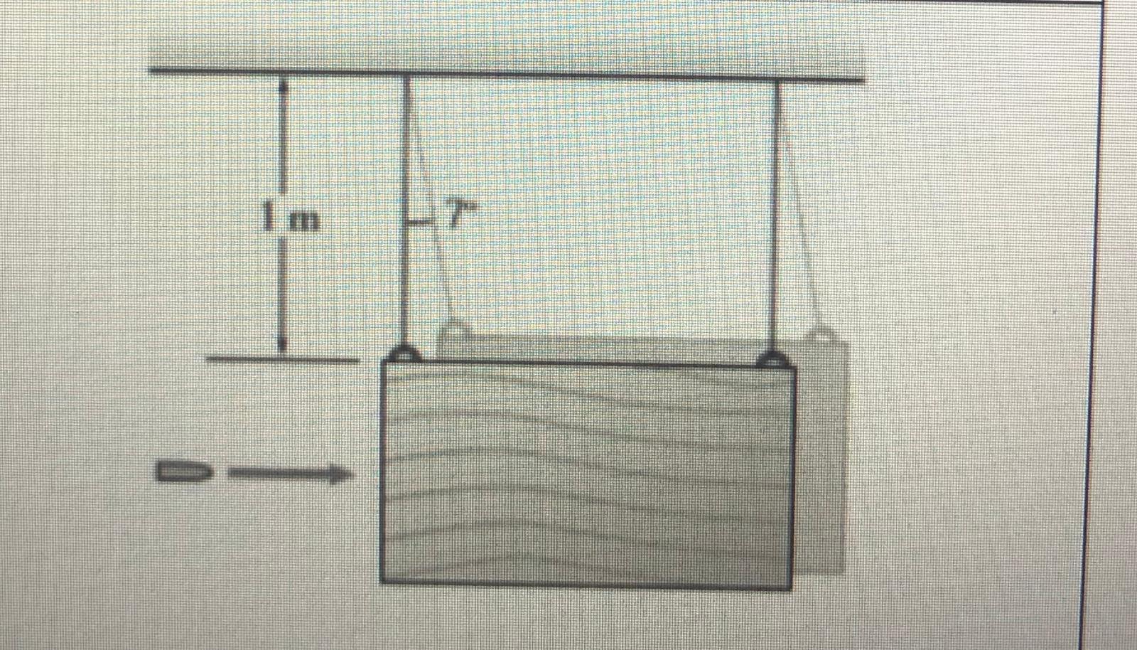Solved A 28g projectile, a hanging 45kg block it hits the | Chegg.com