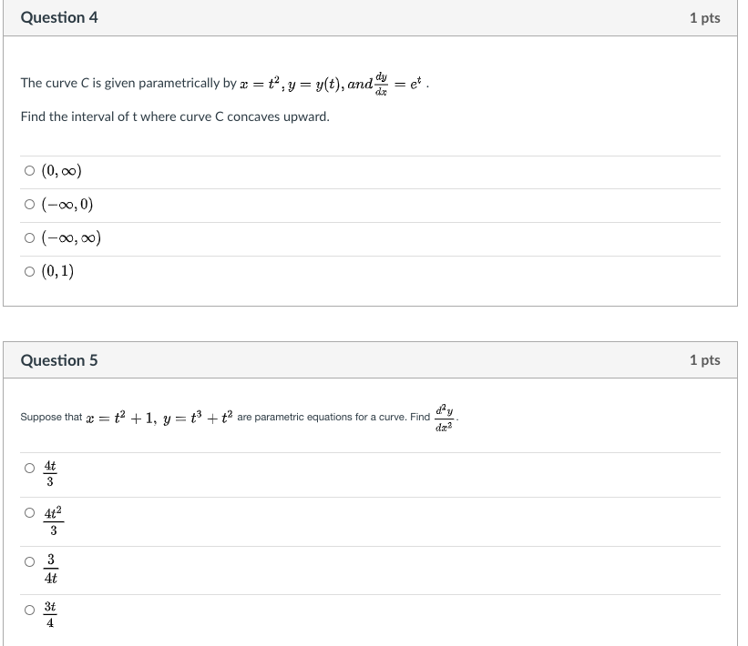 Solved Question 4 1 pts de The curve C is given | Chegg.com