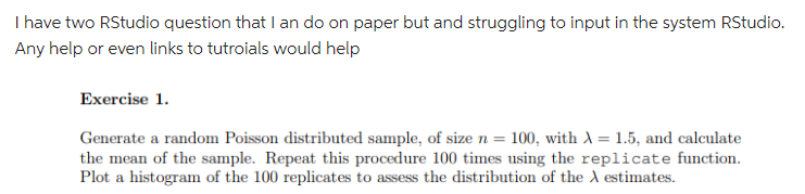 Solved have two RStudio question that I an do on paper but | Chegg.com