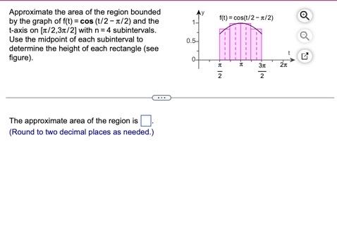 Solved Approximate the area of the region bounded by the | Chegg.com