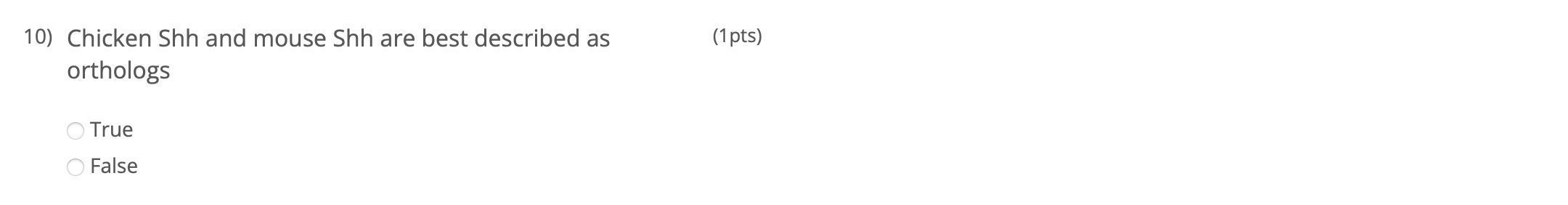 Solved 10) Chicken Shh and mouse Shh are best described as | Chegg.com