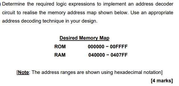 Solved Determine the required logic expressions to implement | Chegg.com