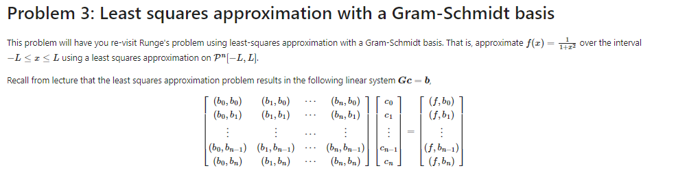 Problem 3: Least squares approximation with a | Chegg.com