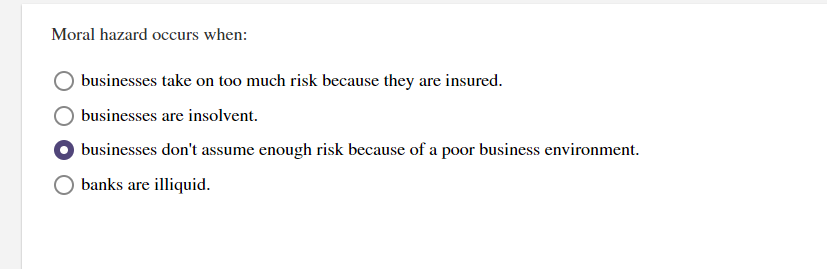 Solved Moral Hazard Occurs When Businesses Take On Too Much Chegg solved-moral-hazard-occurs-when-businesses-take-on-too-much-chegg