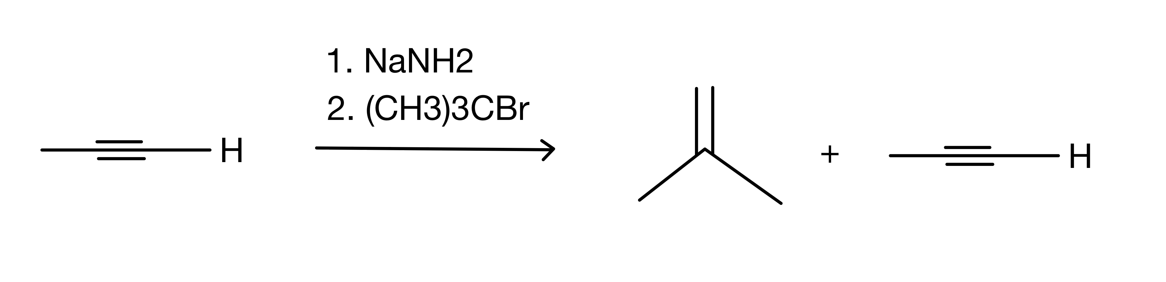 Solved 1. NaNH2 2. (CH3)3CBr H + -H | Chegg.com