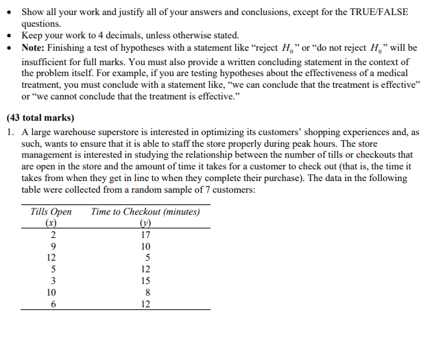 Solved • Show all your work and justify all of your answers | Chegg.com